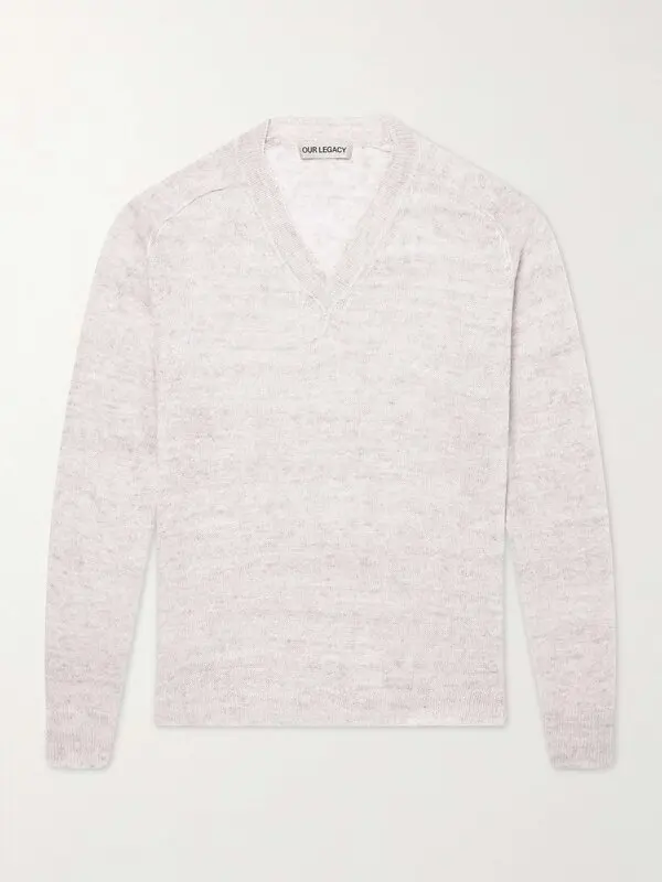 Our Legacy Rue Linen And Cotton-blend Sweater - Ecru