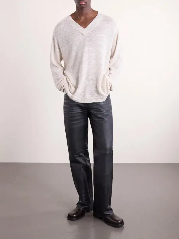 Our Legacy Rue Linen And Cotton-blend Sweater - Neutrals