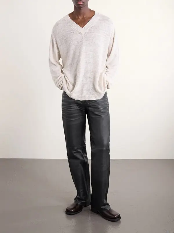 Our Legacy Carlson Straight-leg Leather Trousers - Black
