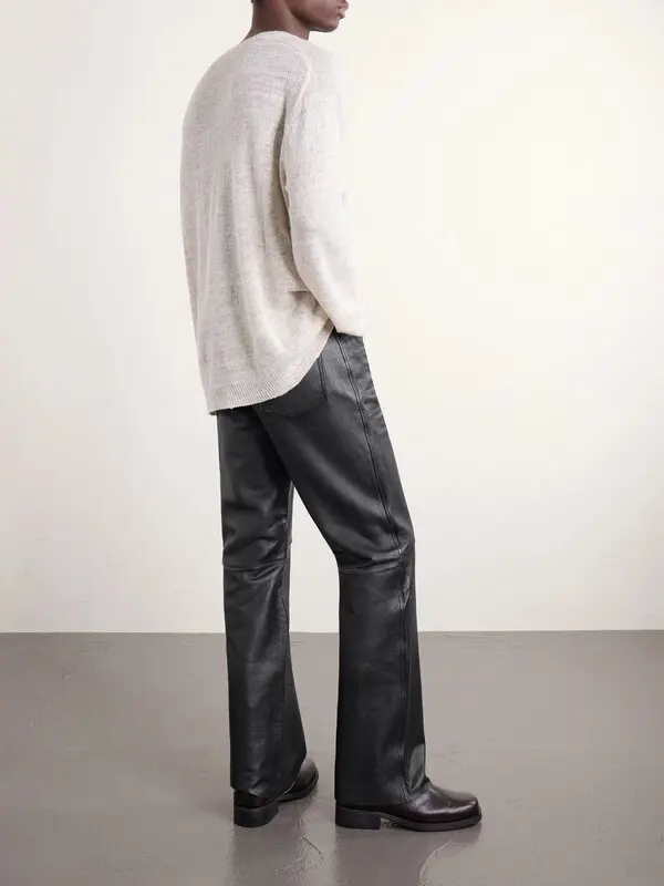Our Legacy Carlson Straight-leg Leather Trousers - Black