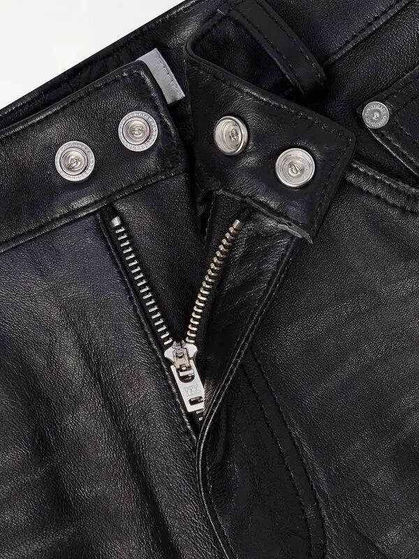 Our Legacy Carlson Straight-leg Leather Trousers - Black