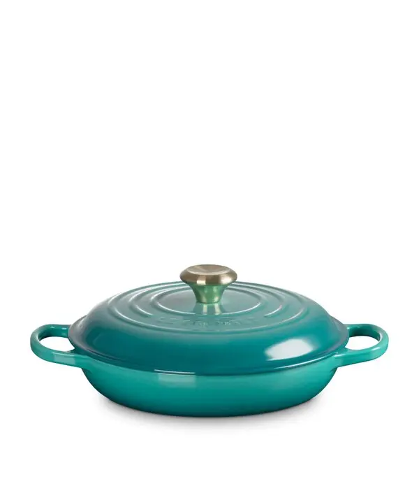 LE CREUSET Cast Iron Shallow Casserole Dish - Blue