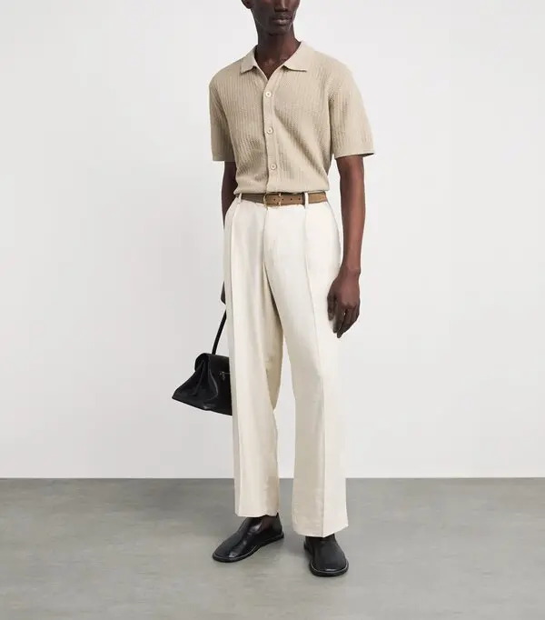 Corneliani Suede Belt With Gold-tone Buckle