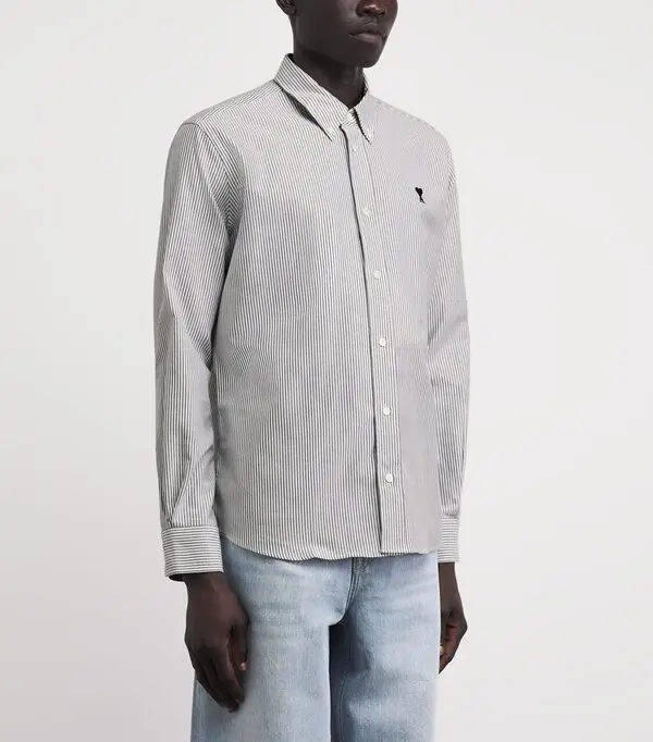 AMI Paris Cotton Logo Button-down Shirt - Black