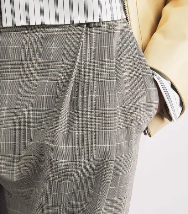 Maje Wool-blend Check Tailored Trousers