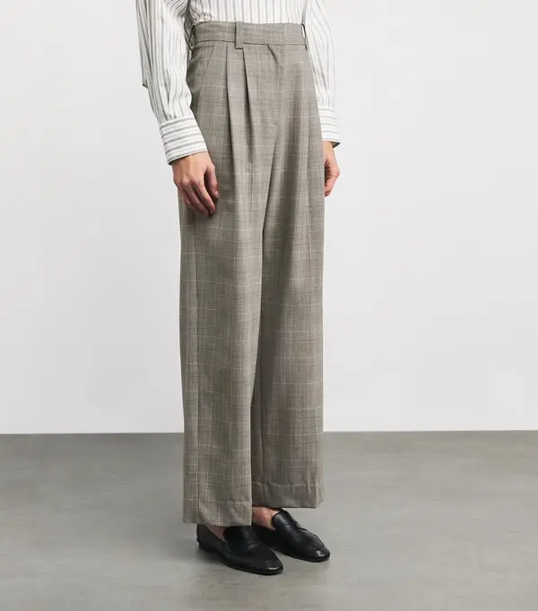 Maje Wool-blend Check Tailored Trousers