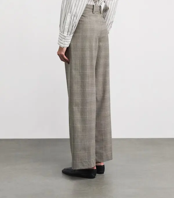 Maje Wool-blend Check Tailored Trousers