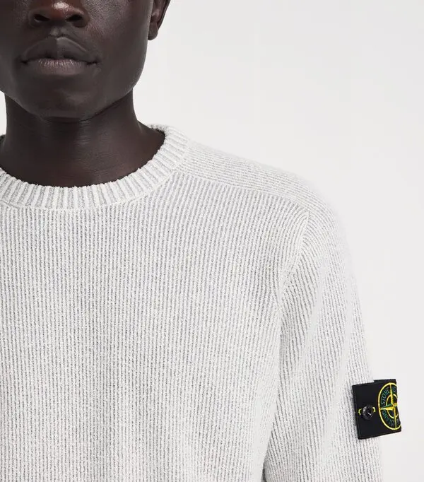 Stone Island Cotton-blend Rib Bouclé Sweater - Grey