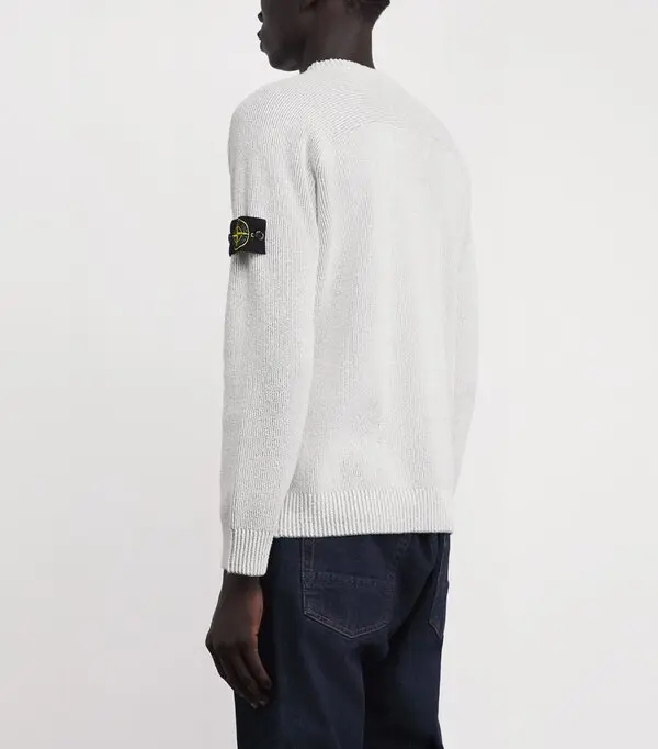 Stone Island Cotton-blend Rib Bouclé Sweater - Grey
