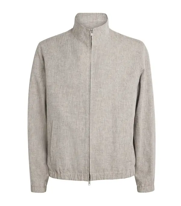 YVES SALOMON Linen Zip-up Jacket