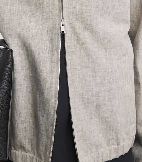 YVES SALOMON Linen Zip-up Jacket