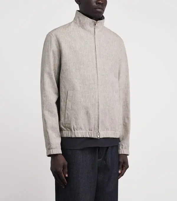 YVES SALOMON Linen Zip-up Jacket