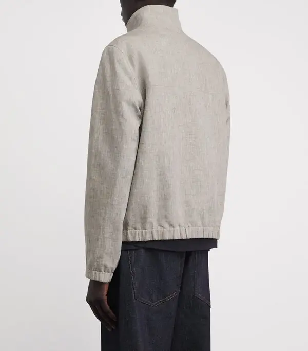 YVES SALOMON Linen Zip-up Jacket