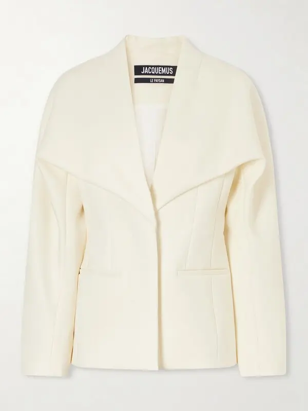 Jacquemus Châle Gabardine Wool-blend Blazer - Neutrals