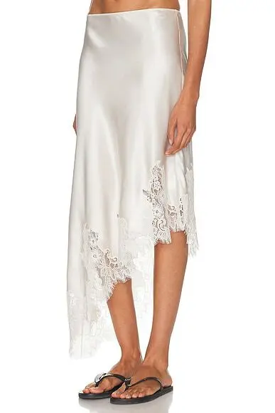SRG Romy Silk Skirt With Lace Trim