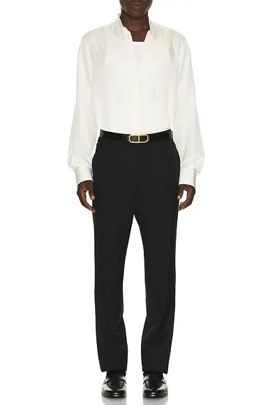 TOM FORD Perforated Dot Silk Twill Slim Fit Evening Shirt