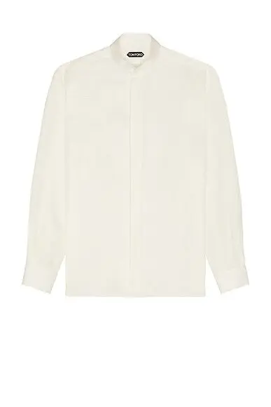 TOM FORD Perforated Dot Silk Twill Slim Fit Evening Shirt