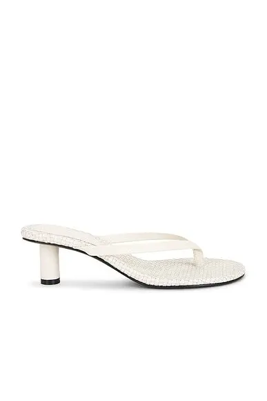 ST. AGNI Woven Thong Heeled Sandal - Ecru