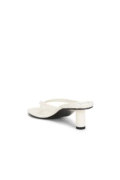 ST. AGNI Woven Thong Heeled Sandal - Ecru