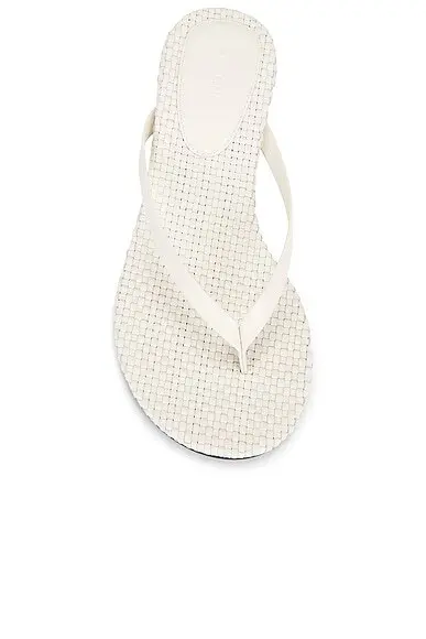 ST. AGNI Woven Thong Heeled Sandal - Ecru
