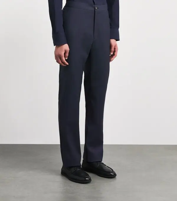 Pal Zileri Stretch-virgin Wool Half-elasticated Trousers