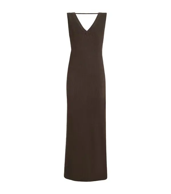 Brunello Cucinelli Cotton Rib-knit Monoli Maxi Dress