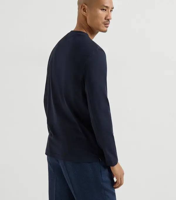 Brunello Cucinelli Cotton Long-sleeve T-shirt - Blue