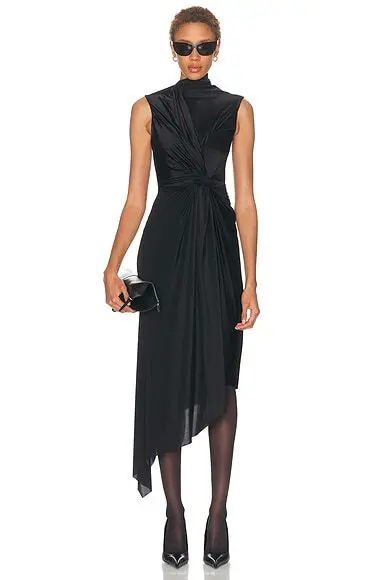 Balenciaga Mockneck Midi Dress