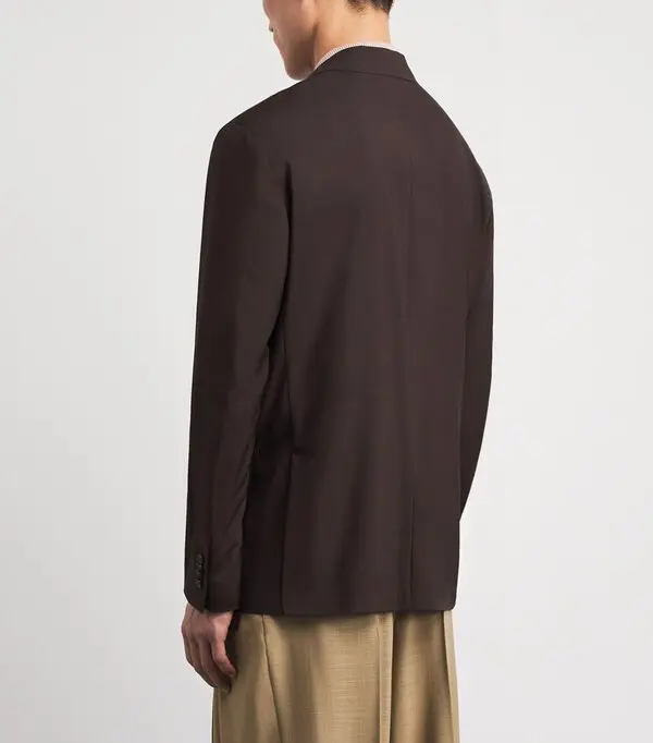Corneliani Virgin Wool-silk Unlined Whisper Blazer