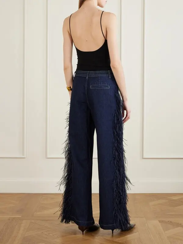 TWP Embellished Cotton Straight-leg Pants