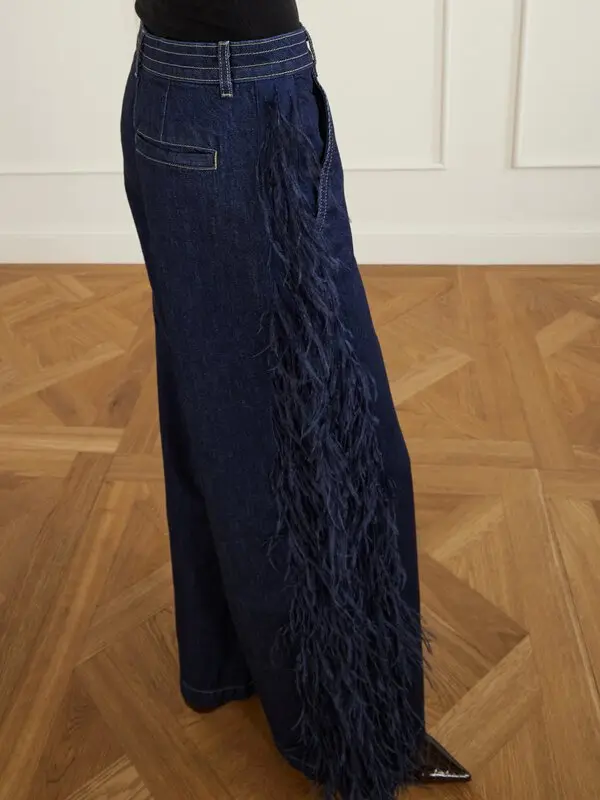 TWP Embellished Cotton Straight-leg Pants