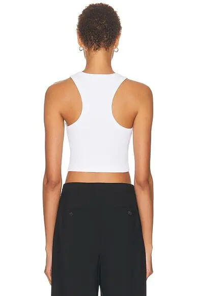Givenchy Cropped Ribbed Jersey Tank Top - White