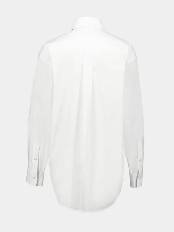 La DoubleJ Lace-panel Cotton Button-down Shirt