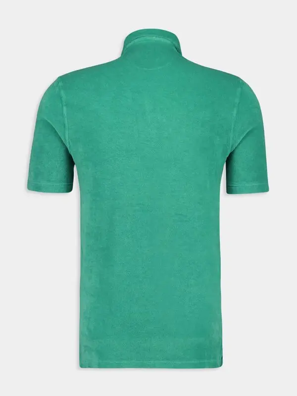 Fedeli Bowling Terry Light Dusty Short Sleeve Shirt - Green