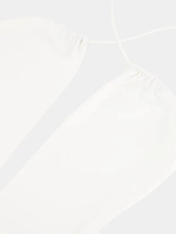 Saint Laurent Backless V-halter One-piece Swimsuit - White