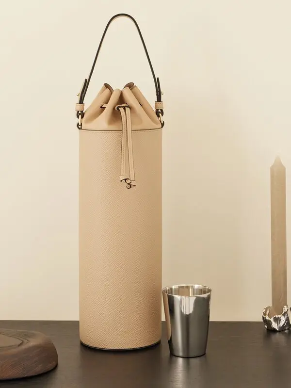 Smythson Grained Textured-leather Wine Tote