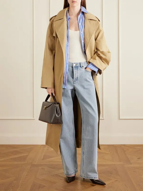 THE FRANKIE SHOP Riva Cotton-blend Trench Coat - Brown