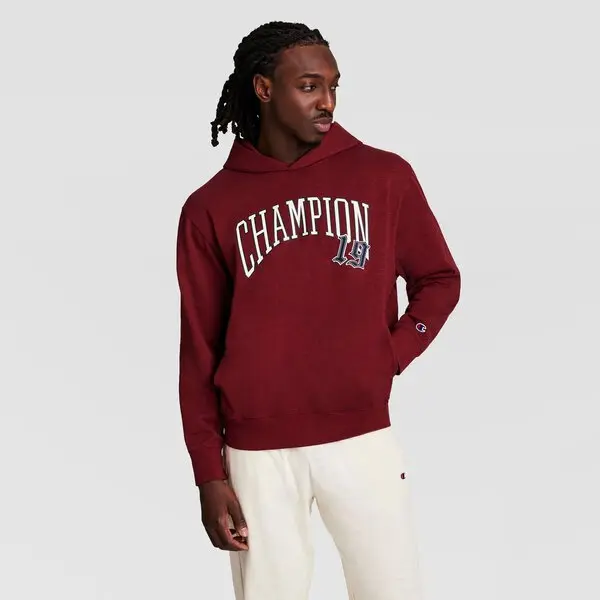 Champion Modern Retro Washed Hoodie - Pomegranate
