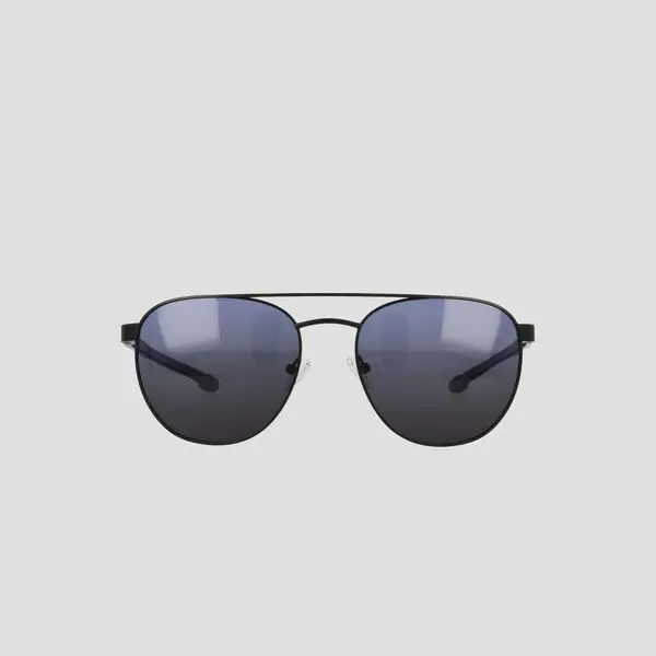 Champion Stainless Steel Aviator Sunglasses - Matte Black/blue