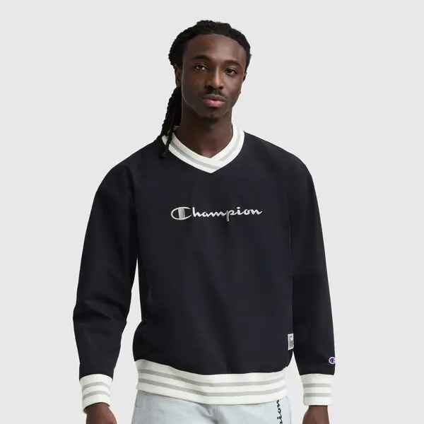 Champion Gridiron V-neck Pullover - Black