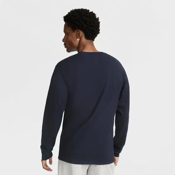 Champion Classic Graphic Long-sleeve T-shirt, Script Logo - Navy