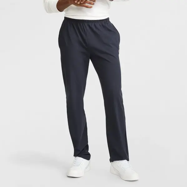 Champion Lightweight Lounge Pants, Open Hem, C Logo - Navy