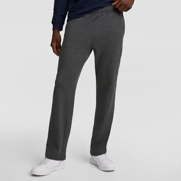 Champion Lightweight Lounge Pants, Open Hem, C Logo - Granite Heather