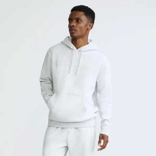 Champion Tonal Script Logo Hoodie - Platinum Silver Heather