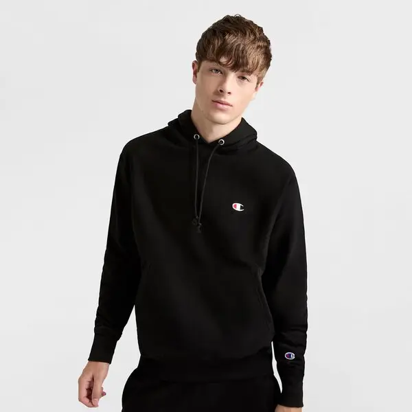 Champion Reverse Weave Small C Hooded Sweatshirt - Black