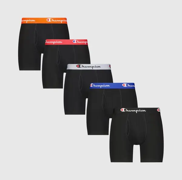 Champion Cotton Stretch Boxer Brief 5 Pack - Assorted