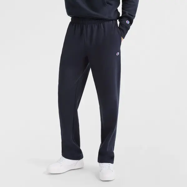 Champion Powerblend Sweatpants, Open Hem, C Logo - Deep Navy