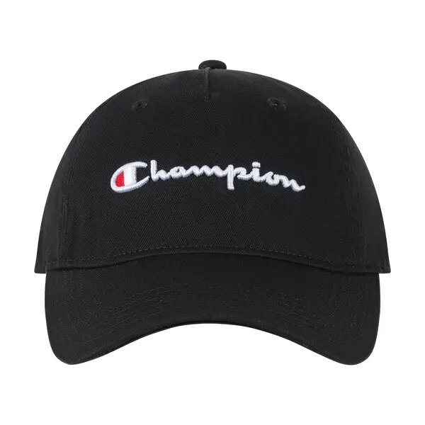 Champion Script Embroidery Adjustable Cap - Black
