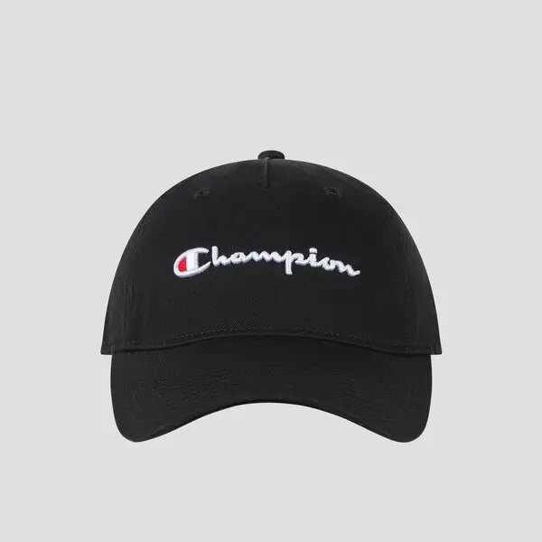 Champion Script Embroidery Adjustable Cap - Black