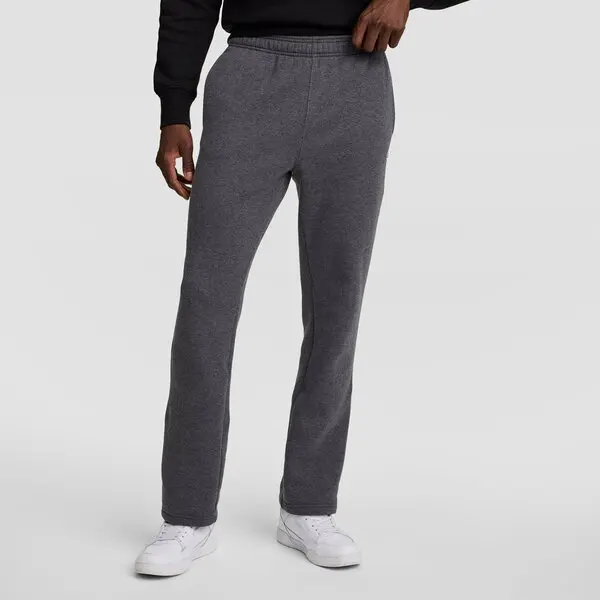 Champion Powerblend Sweatpants, Open Hem, C Logo - Granite Heather